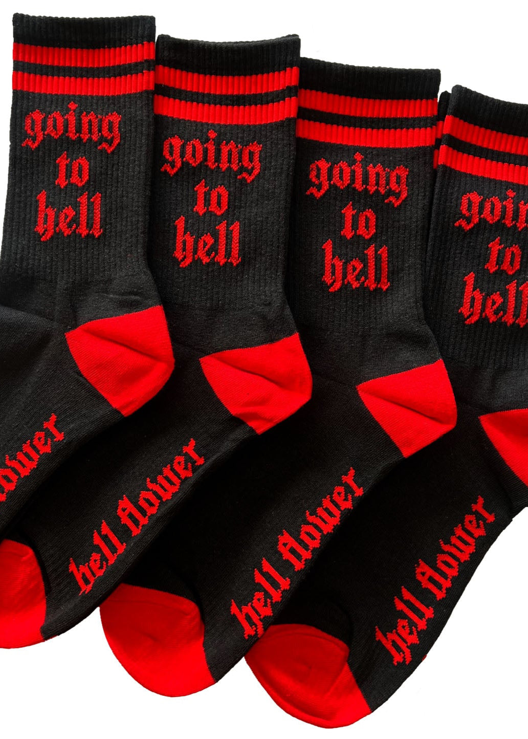 Going To Hell socks black/red – hell flower