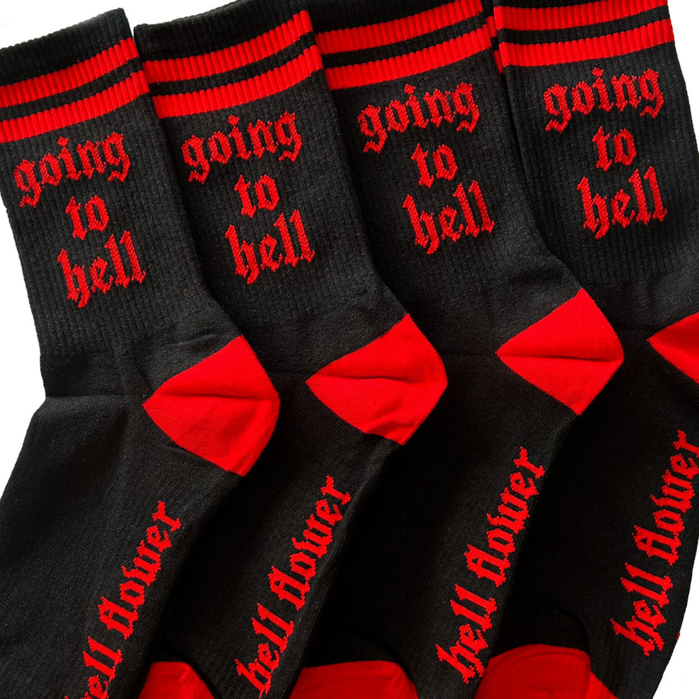 Going To Hell socks black/red – hell flower